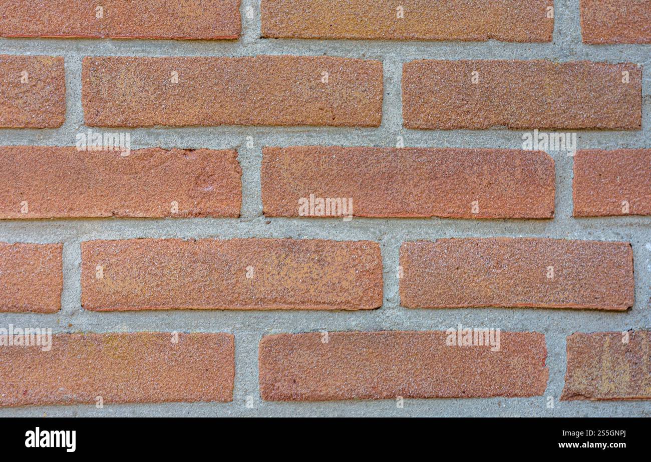 Red Brick Wall with Gray Grout Texture - Architectural Background Stock ...