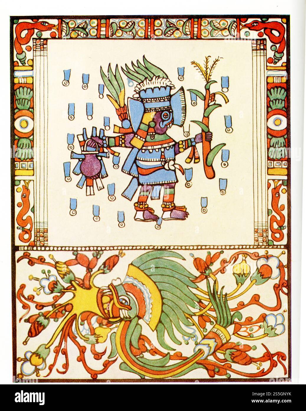 The 1924 caption reads: "Tlaloc, the Rain God - from Codex Vaticanus ...