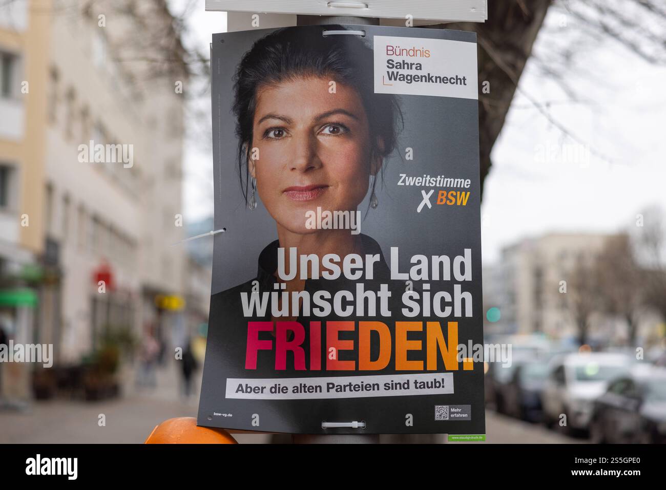Wahlplakate in Berlin 2025 Berlin, Deutschland - 14. Januar 2025: Wahlplakat für die ...