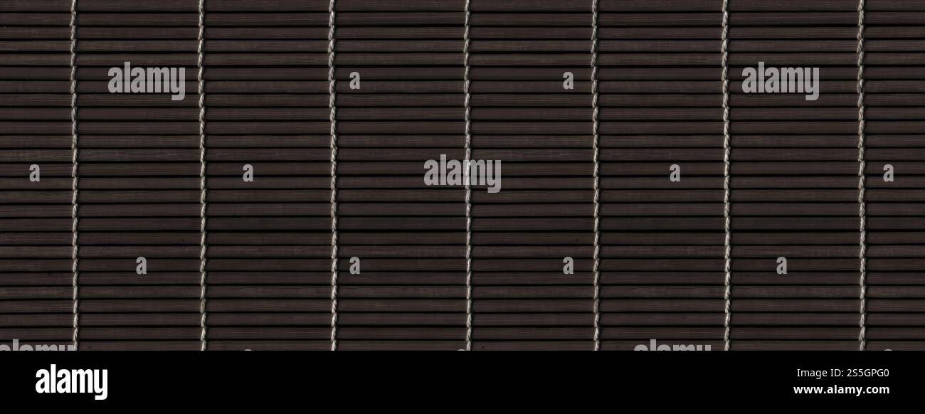 Black Asian bamboo mat texture. Banner background wallpaper. Black ...