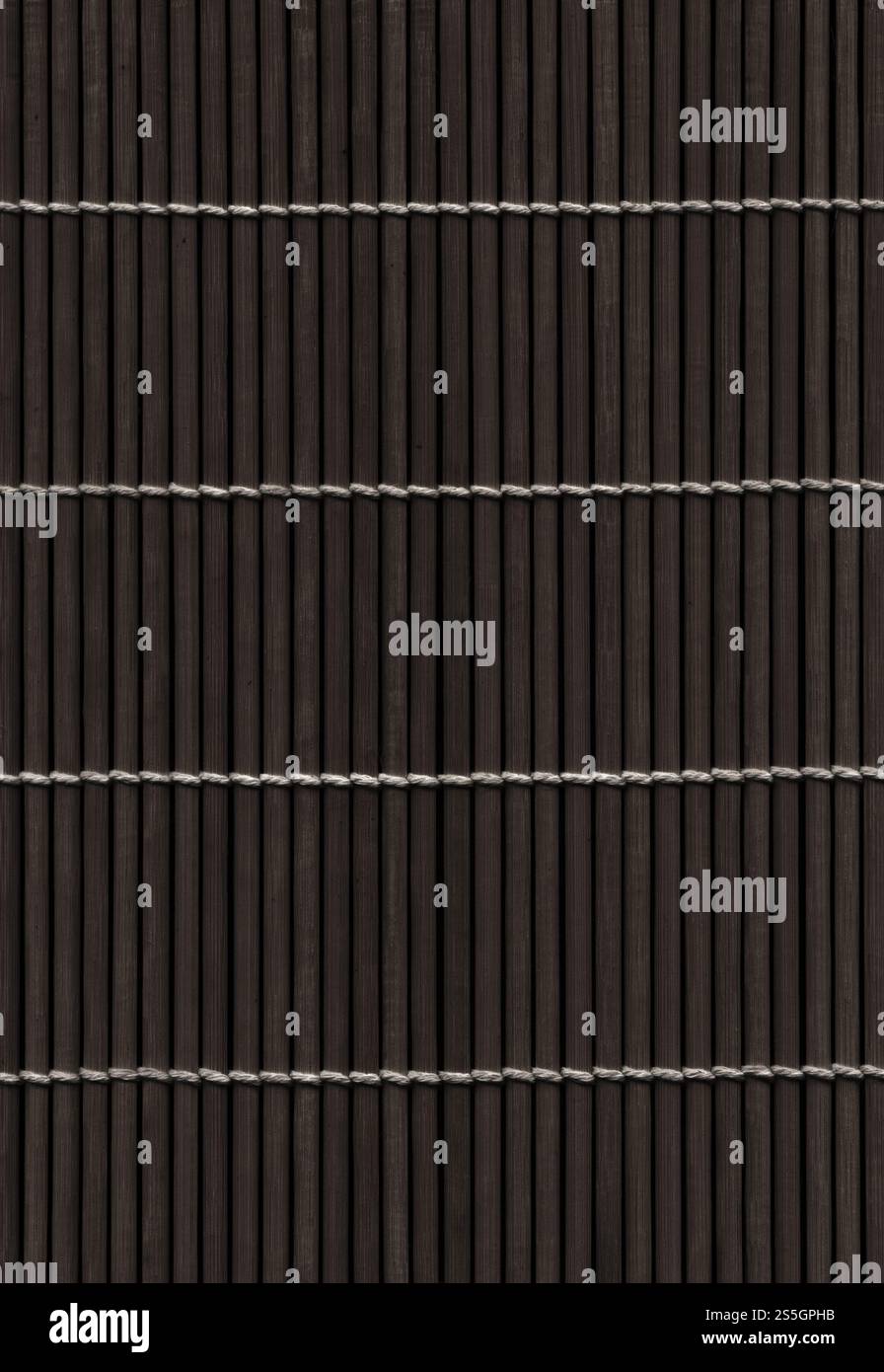 Black Asian bamboo mat texture. Vertical background wallpaper. Black ...