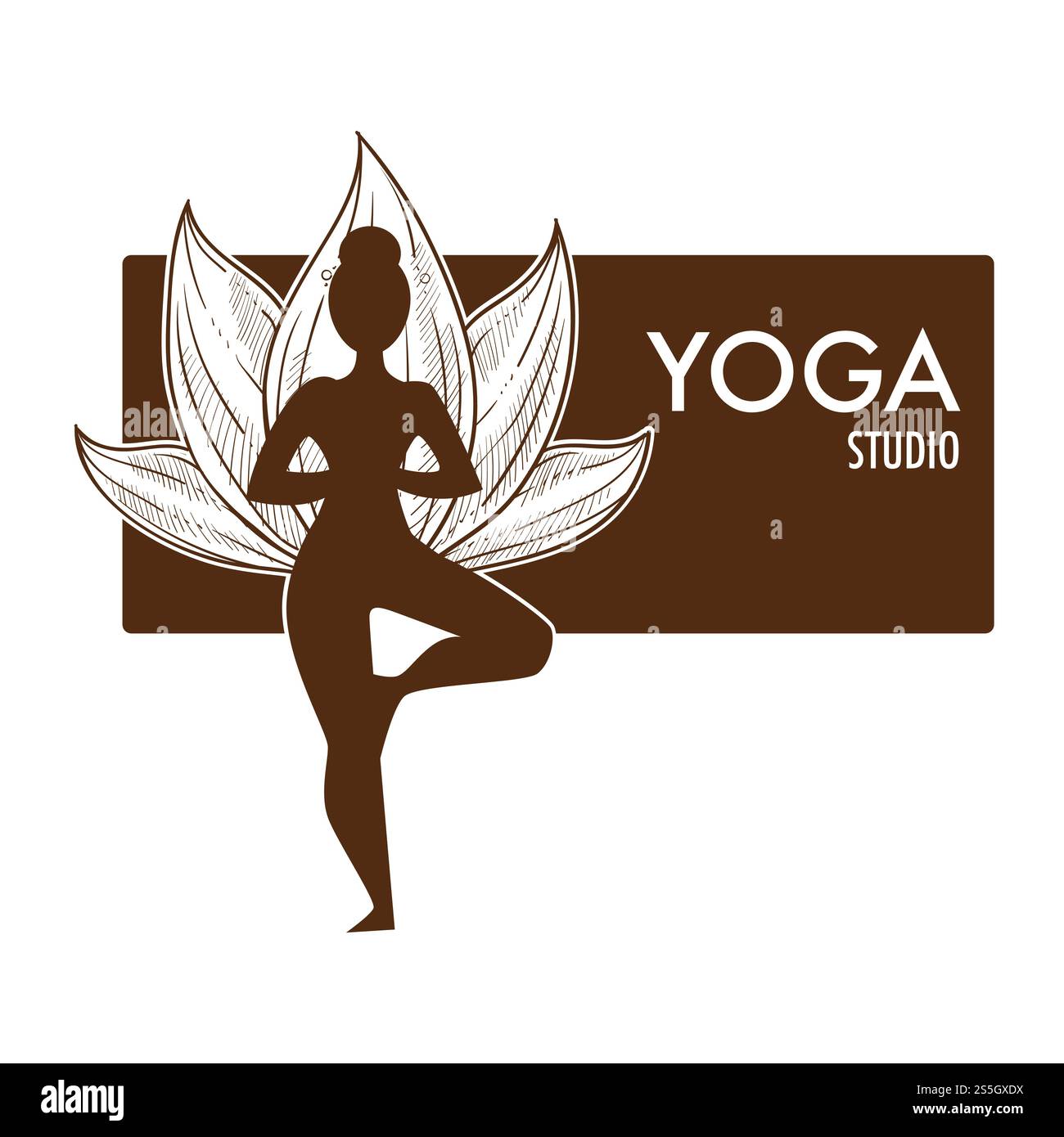 Yoga exercise practice, monochrome sketch outline vector. Relaxation of ...