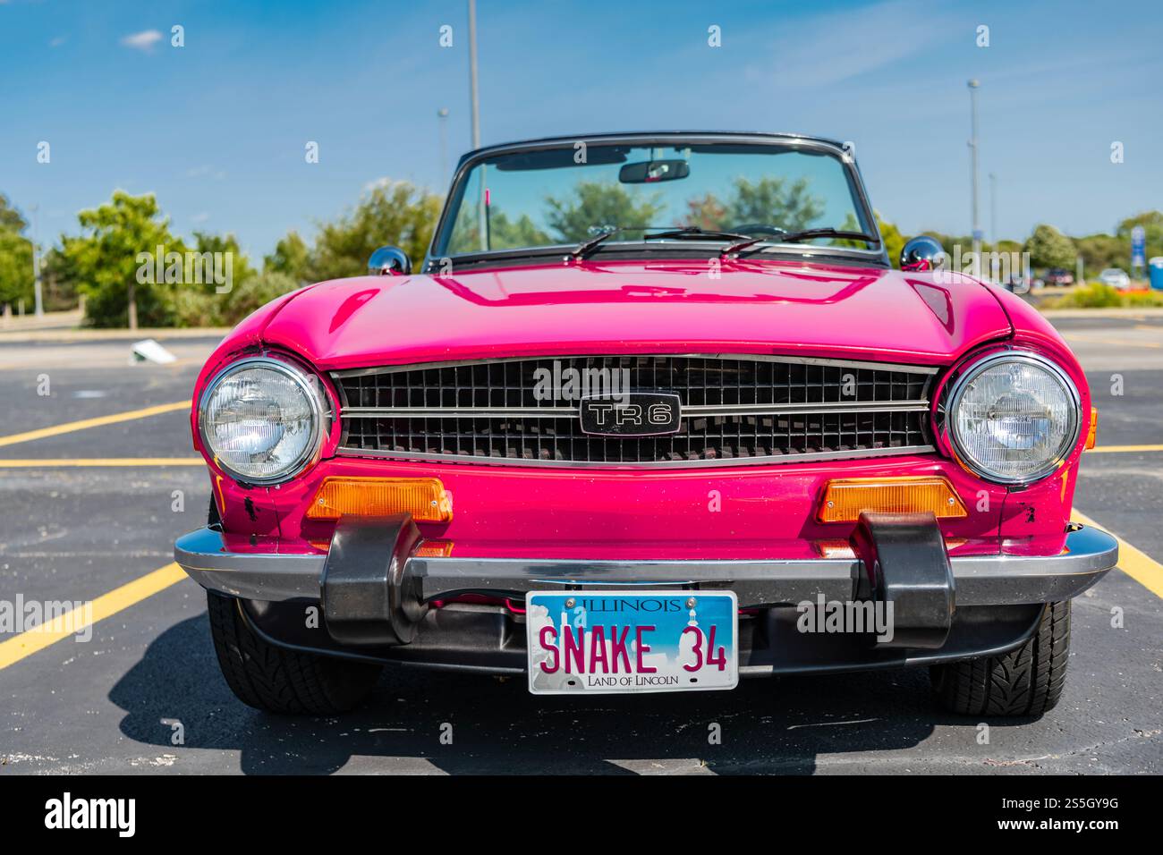 Chicago, Illinois, USA - September 08, 2024: Triumph tr 6 retro ...