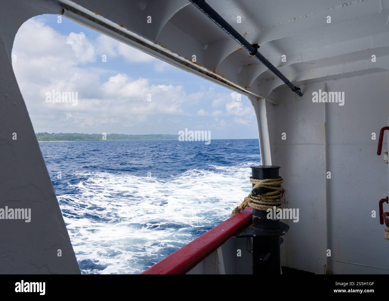 serene sea view from ship's observation gallery in daylight Stock Photo ...