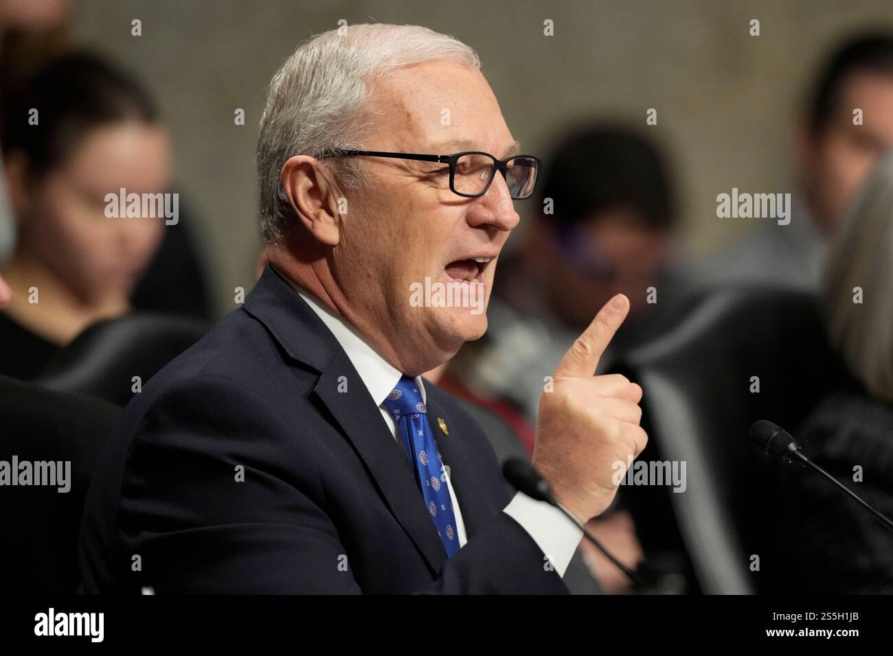 Sen. Kevin Cramer, R-N.D., speaks during the Senate Armed Services ...