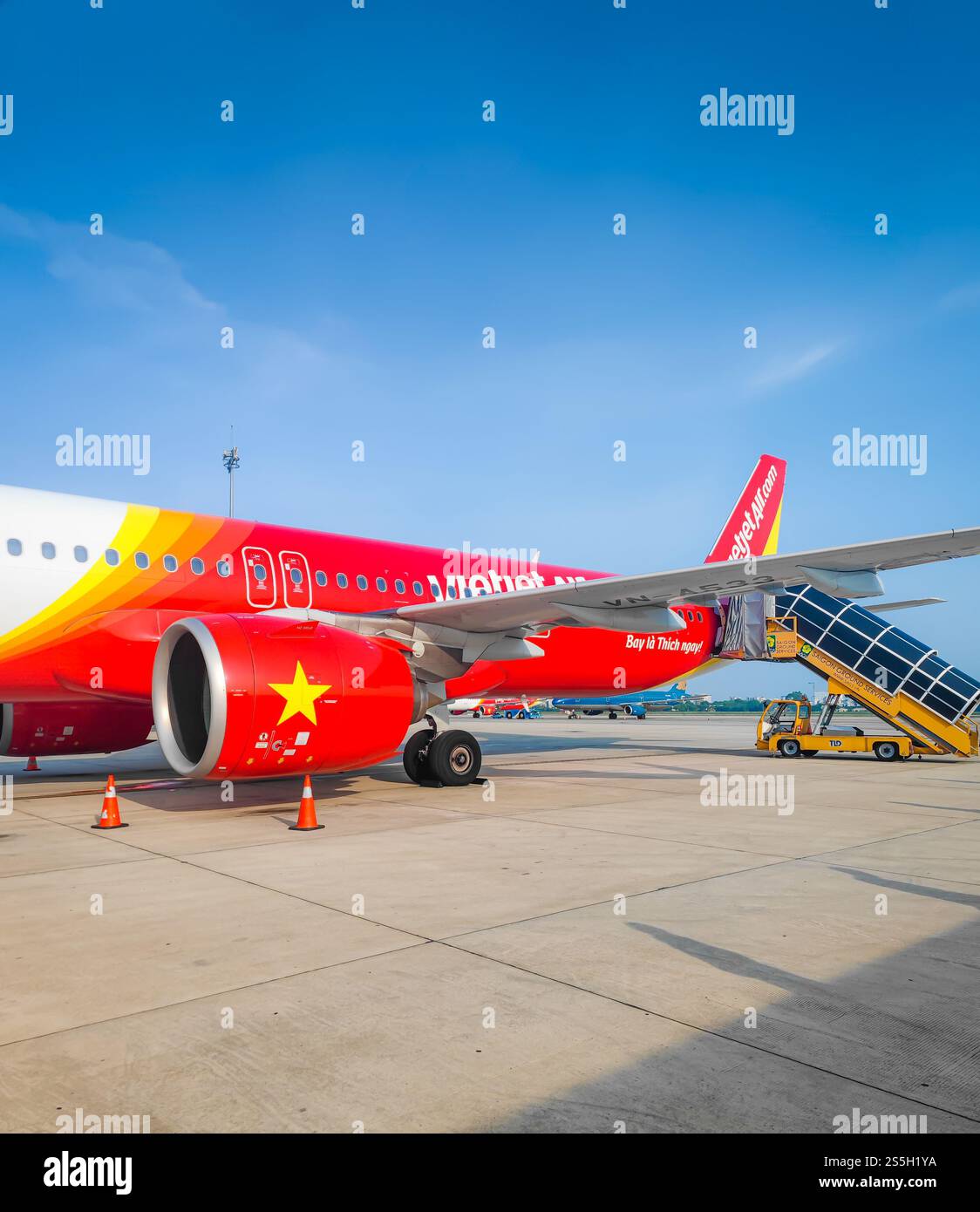 Ho Chi Minh, Vietnam - 01 14 2025. Vietjet Air passenger airplane ...