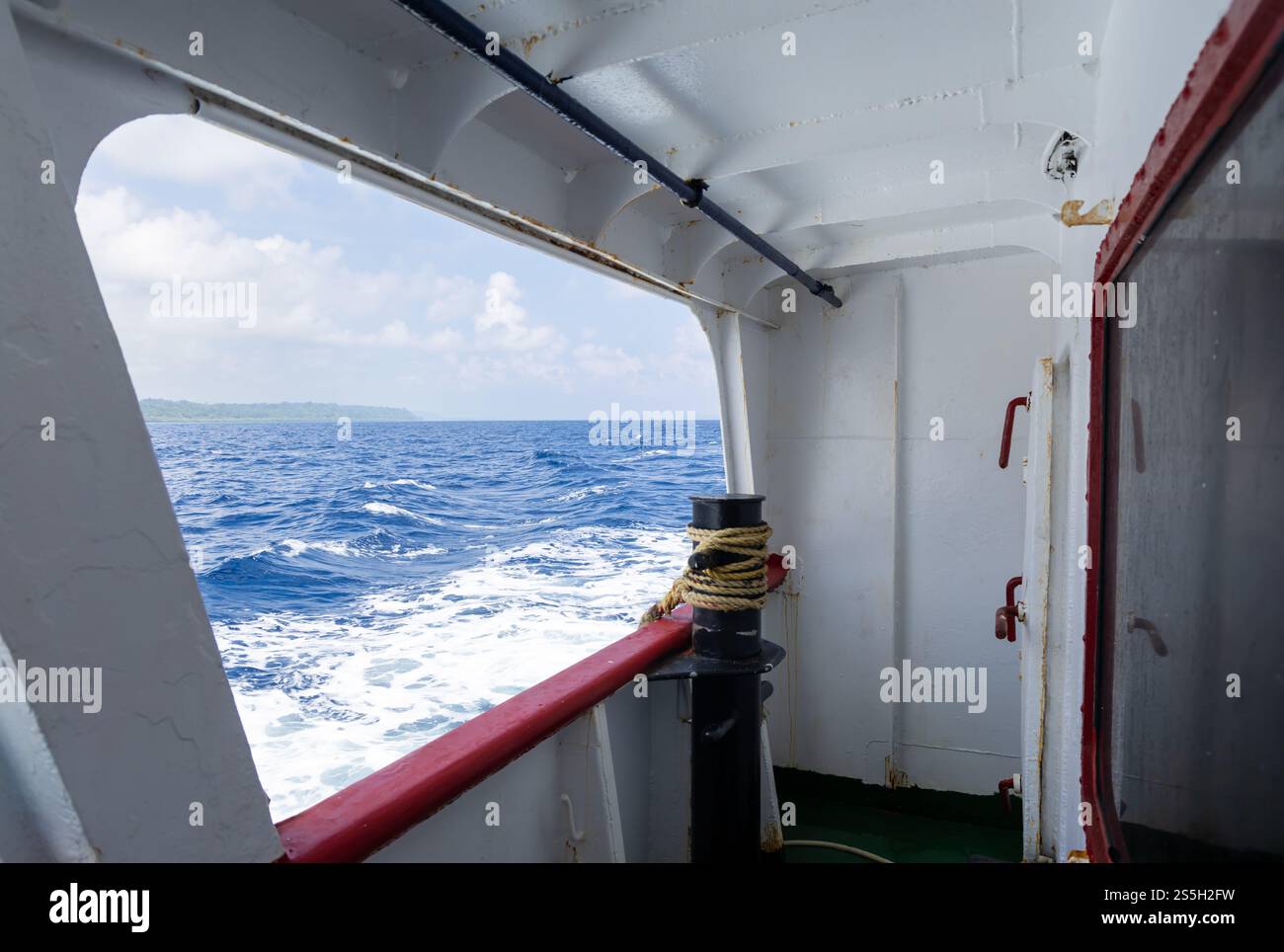 serene sea view from ship's observation gallery in daylight Stock Photo ...