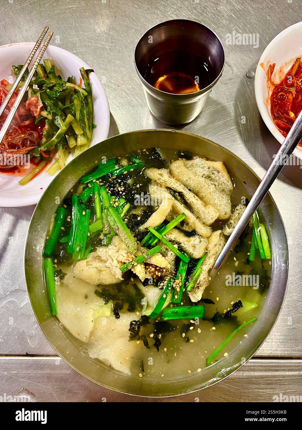 Korean Food in Seoul Namdaemun Market - Kalguksu Alley indoor food ...