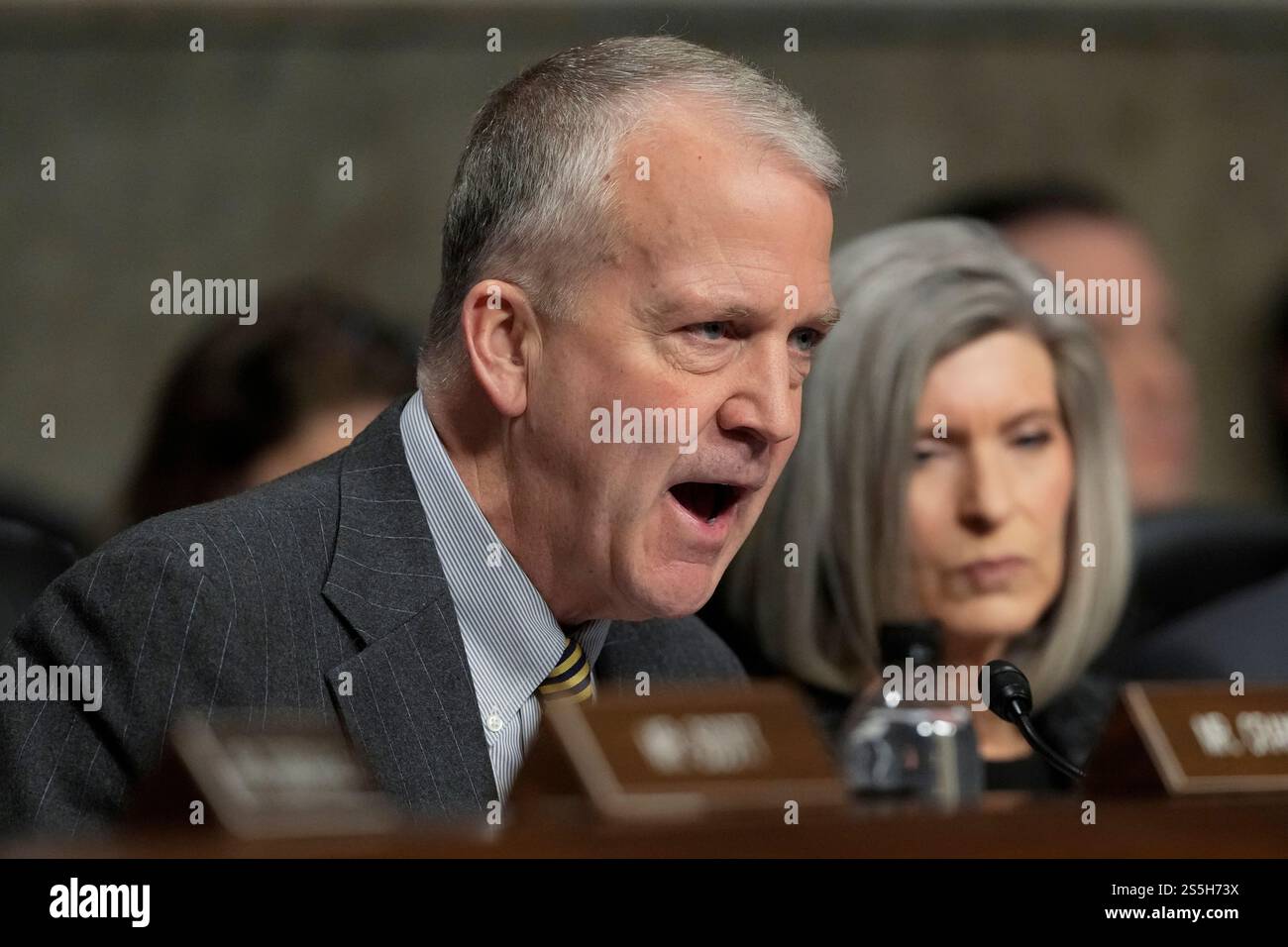 Sen. Dan Sullivan, R-Alaska, speaks during the Senate Armed Services ...
