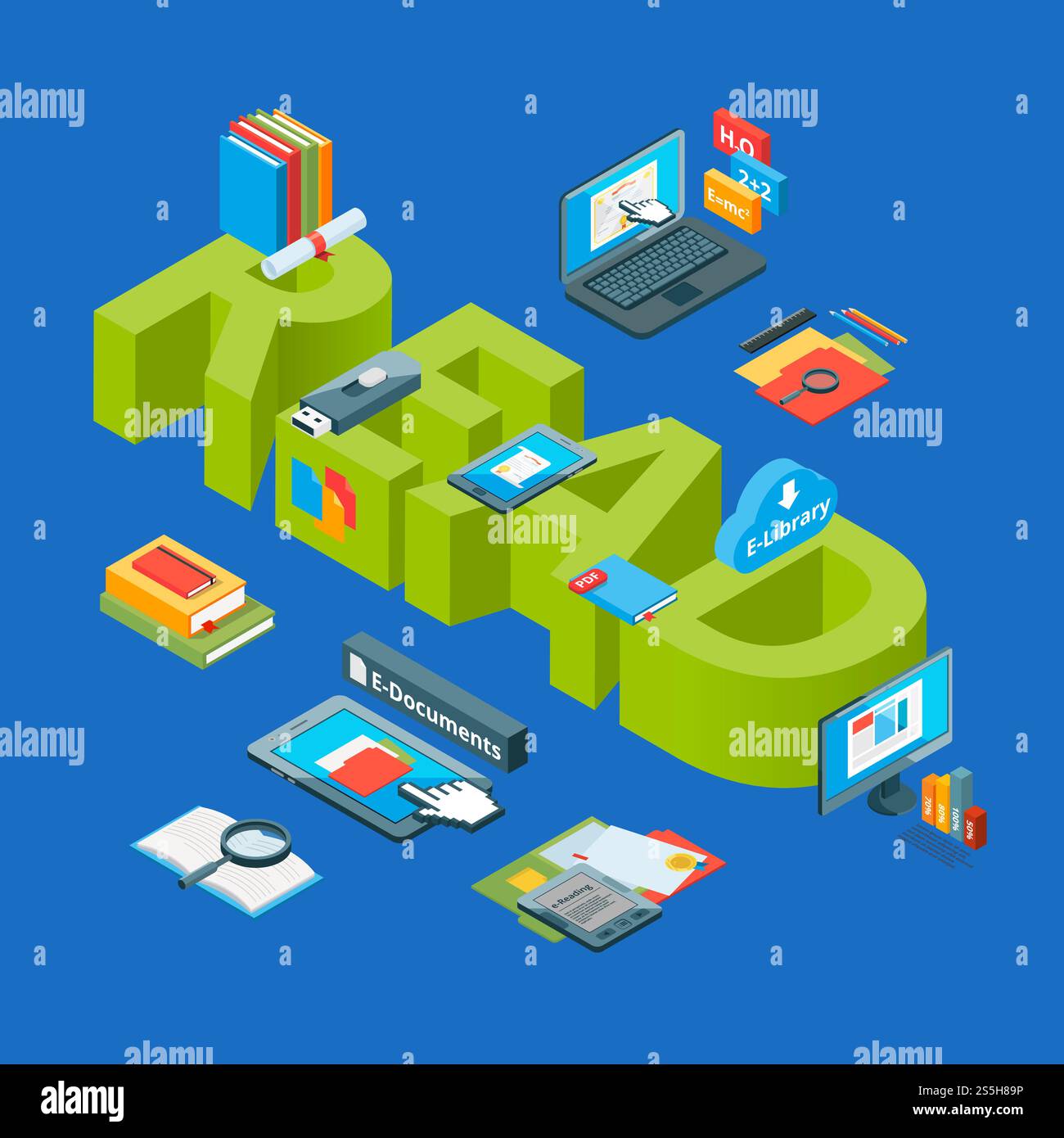 Vector isometric online education icons infographic concept ...