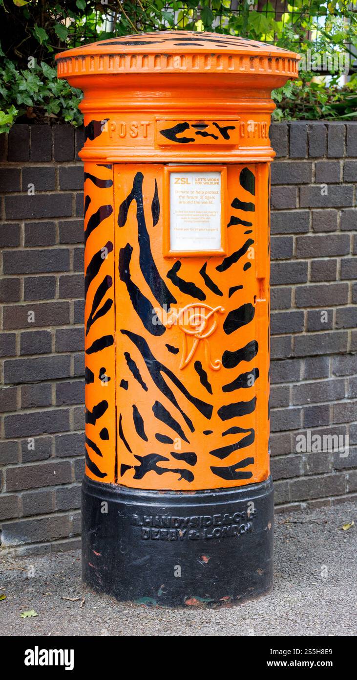London, UK - 26 April 2024: Traditional Victorian postbox in London Zoo ...