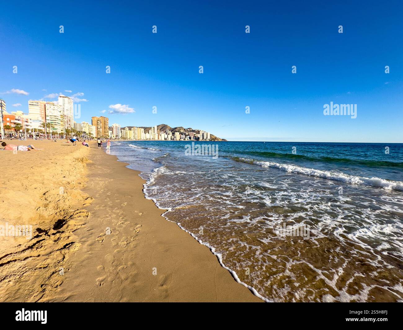 Benidorm, Spain; January 11, 2025: Enjoy the sun and golden sand of ...