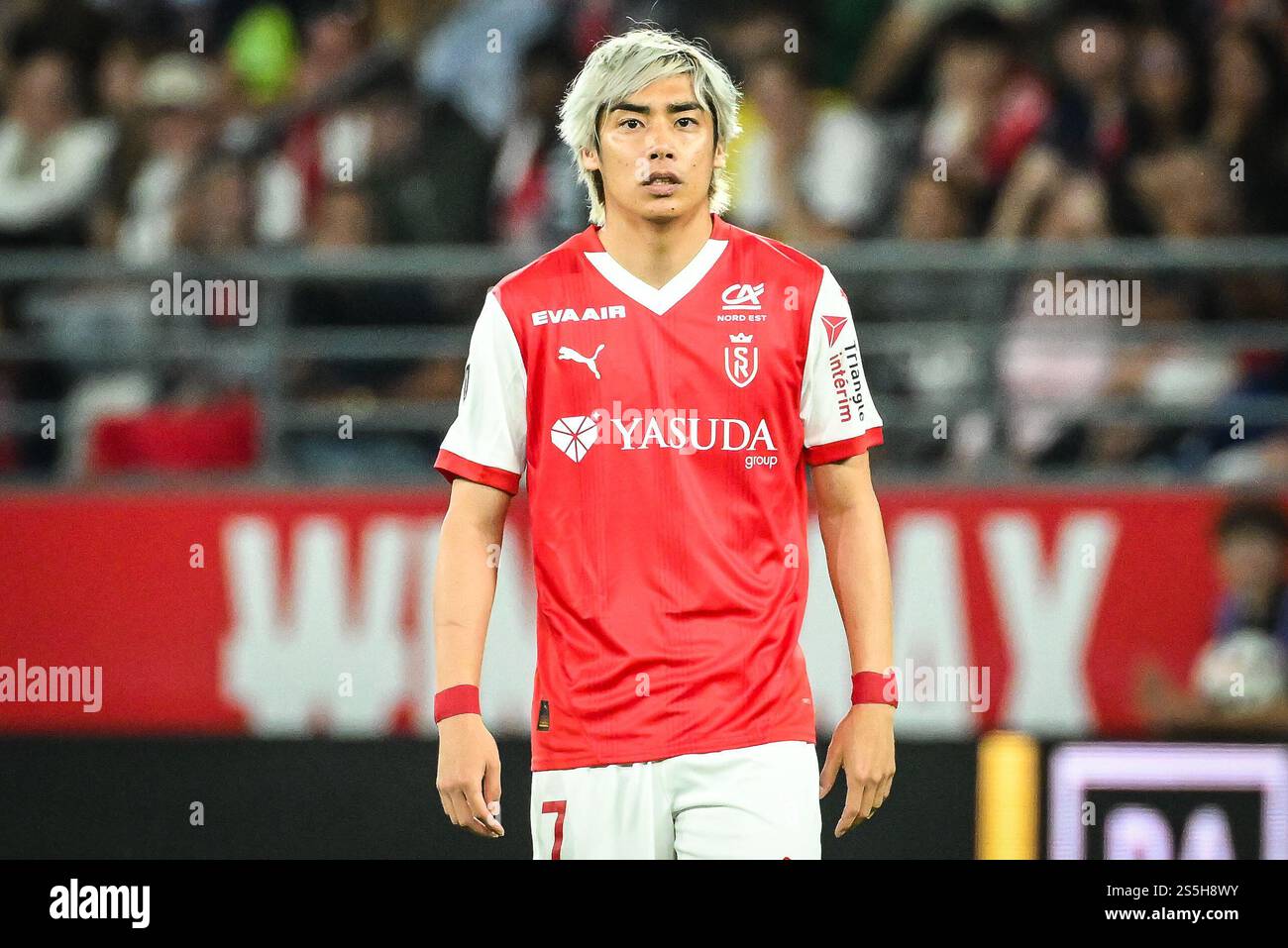 Reims, France. 21st Sep, 2024. Junya ITO of Reims during the French championship Ligue 1 ...