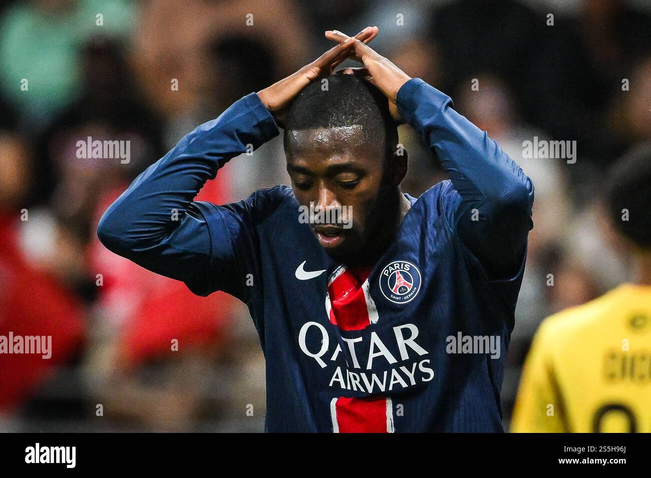 Reims, France. 21st Sep, 2024. Ousmane DEMBELE of PSG looks dejected ...