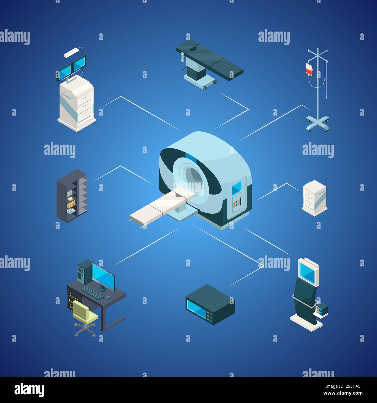 Vector isometric hospital icons info graphic concept illustration ...