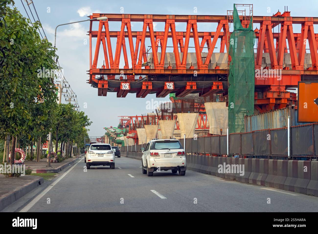 BANGKOK, THAILAND, OCT 06 2024, The construction of elevated precast ...