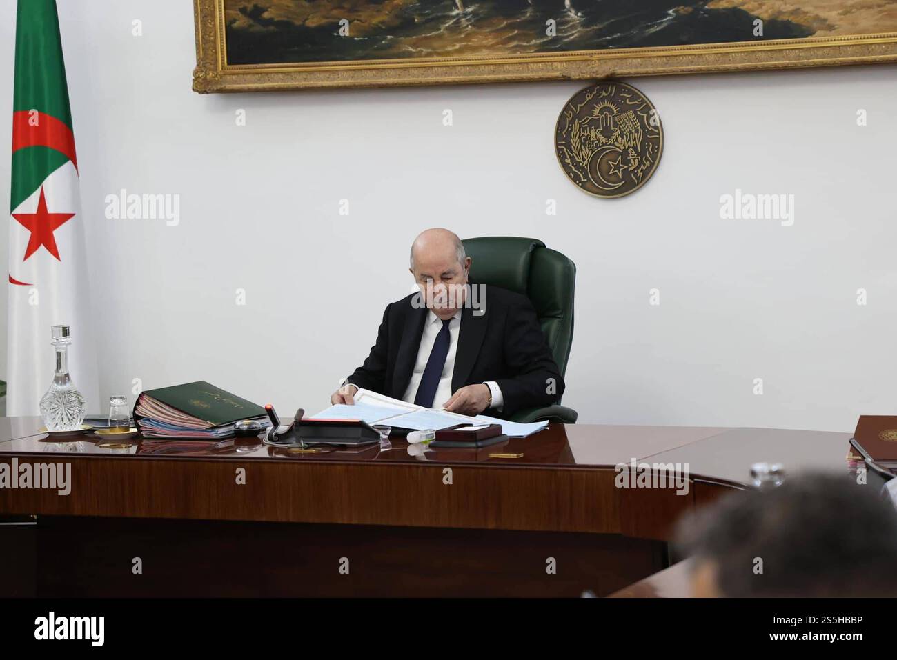 Algerian President Abdelmadjid Tebboune, Supreme Commander of the Armed ...