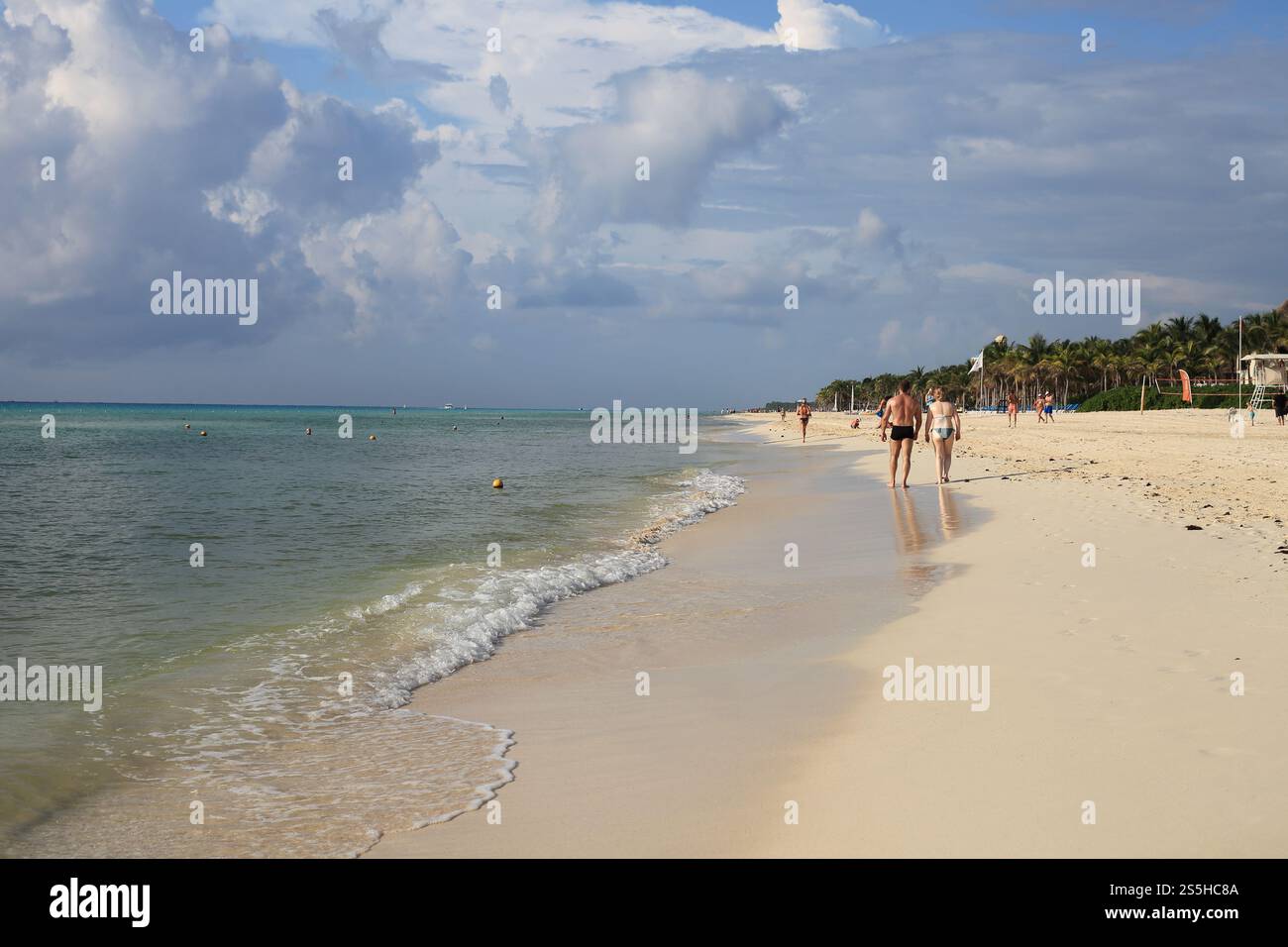 The beach at Playacar, Playa del Carmen, Mexico Stock Photo - Alamy