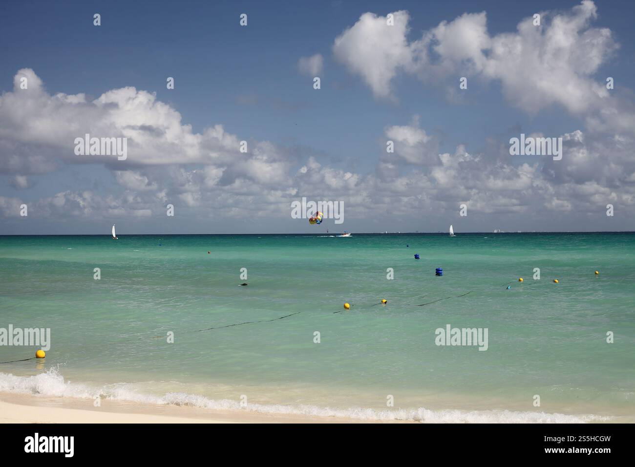 Swimming in the Caribbean sea at Playacar, Playa del Carmen, Mexico ...