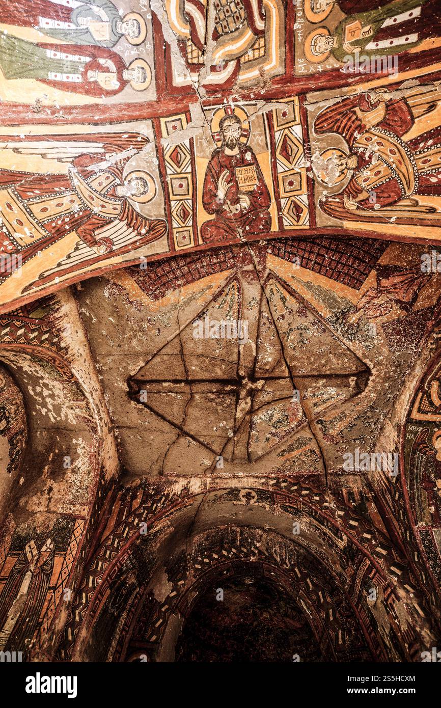 Fresco painting, Yilanli Church, 9th century, (Serpent Church), temple ...