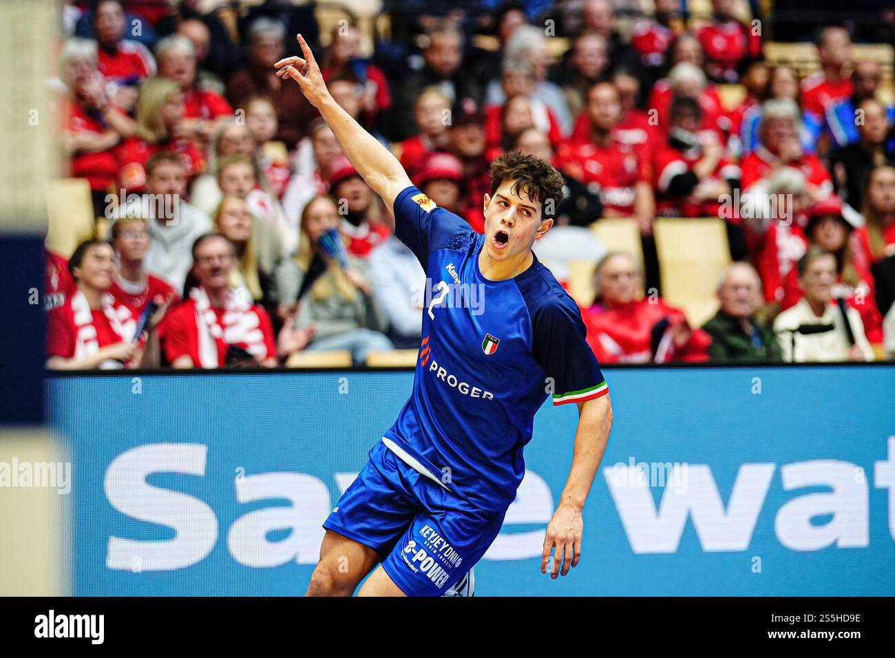 Torjubel Leo Prantner (Italien, #02) DEN, Italien vs. Tunesien, Handball, IHF Weltmeisterschaft ...