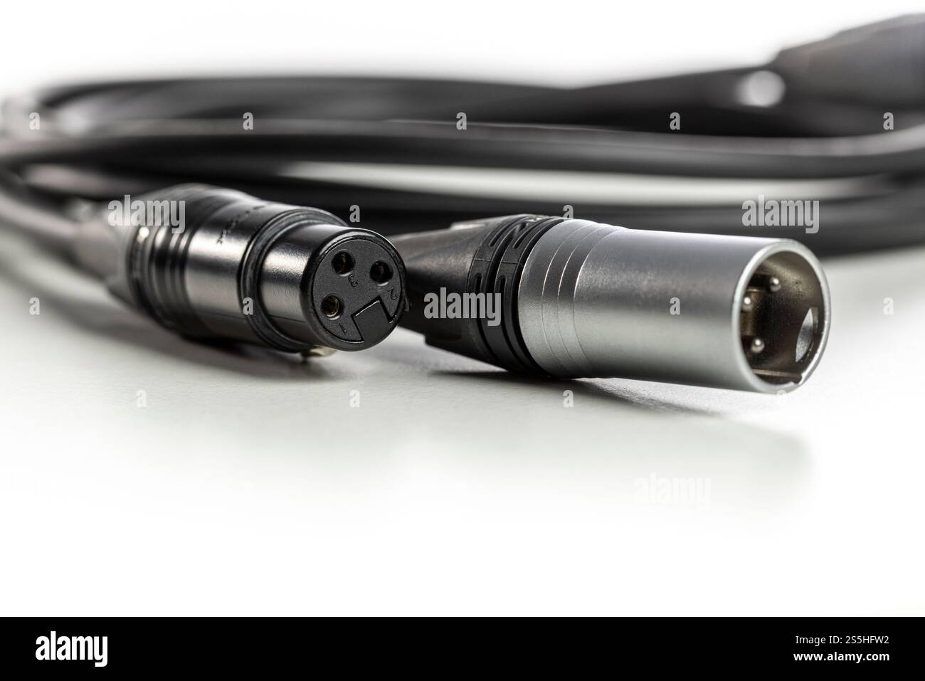 Xlr cable on a white background, representing audio connectivity Stock ...