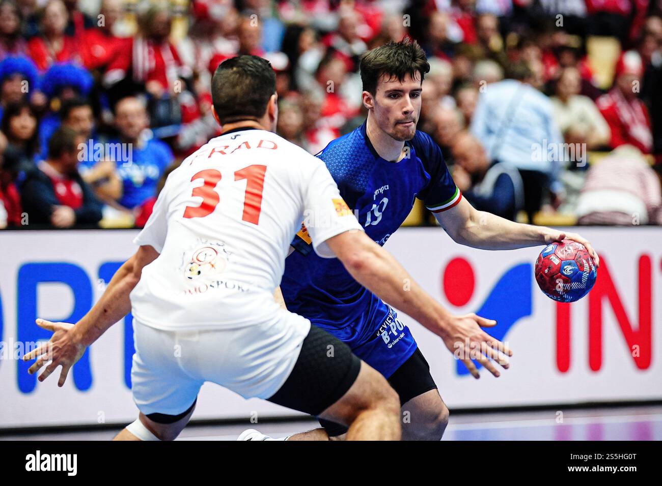 Mohamed Ridha Frad (Tunesien, #31), Tomas Bortoli (Italien, #19) DEN, Italien vs. Tunesien ...