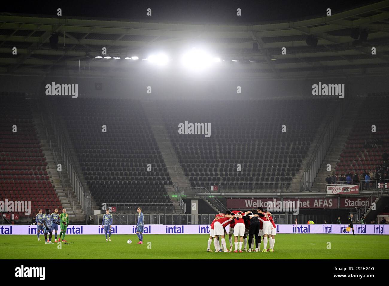 ALKMAAR - An empty away box during the KNVB Cup match between AZ ...