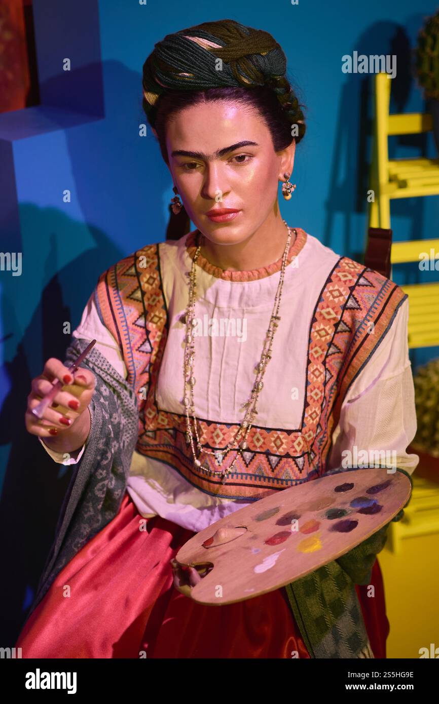Madrid. Spain - January 14, 2025: Wax Figure of Frida Kahlo at Madrid ...