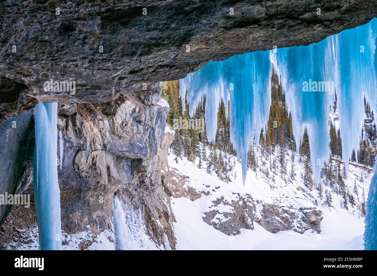 Frozen Panther Falls, winter, Banff National Park, Alberta, Canada ...