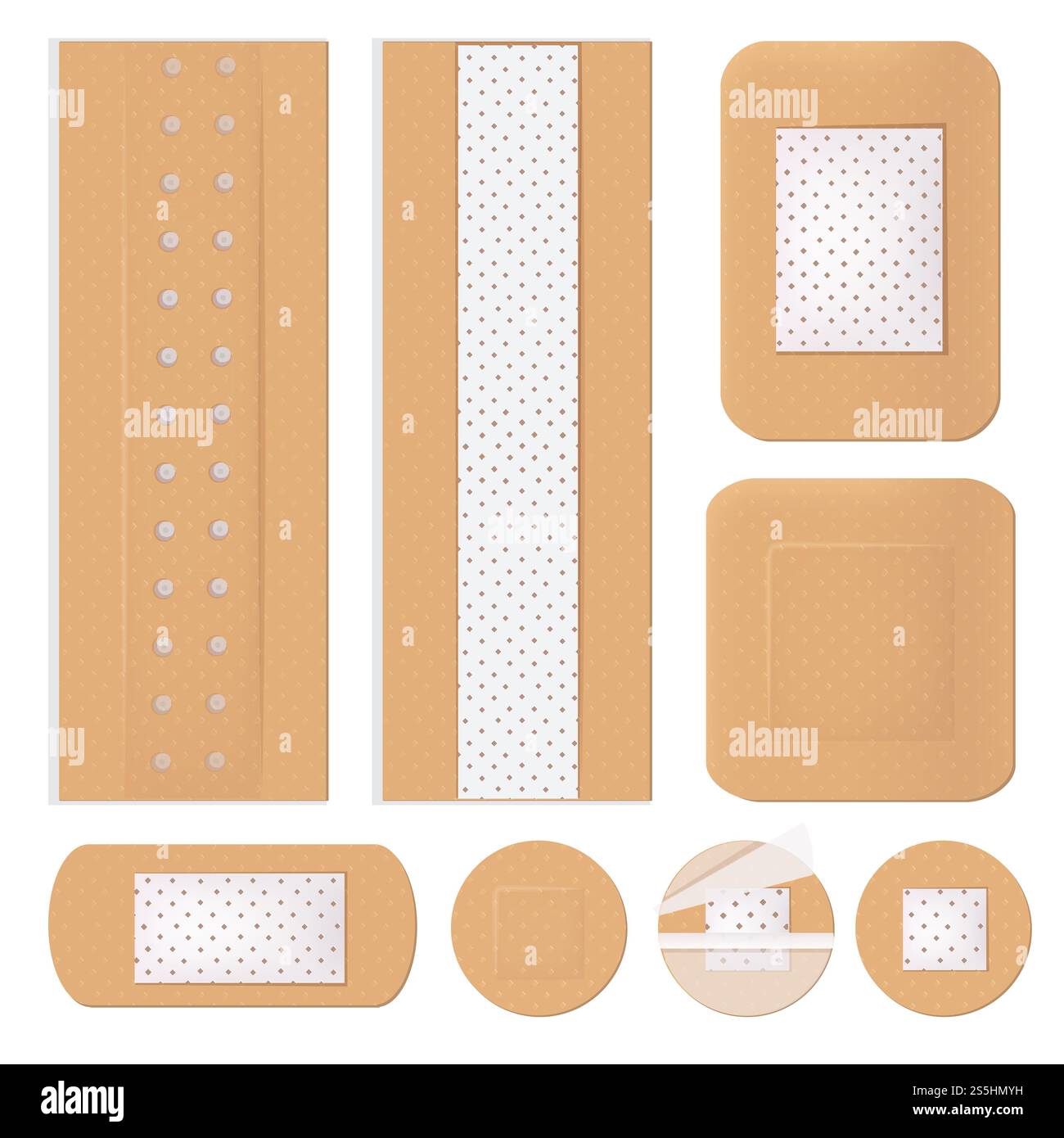 Medical bandage. Plastering shapes adhesive healthcare medicine plaster ...