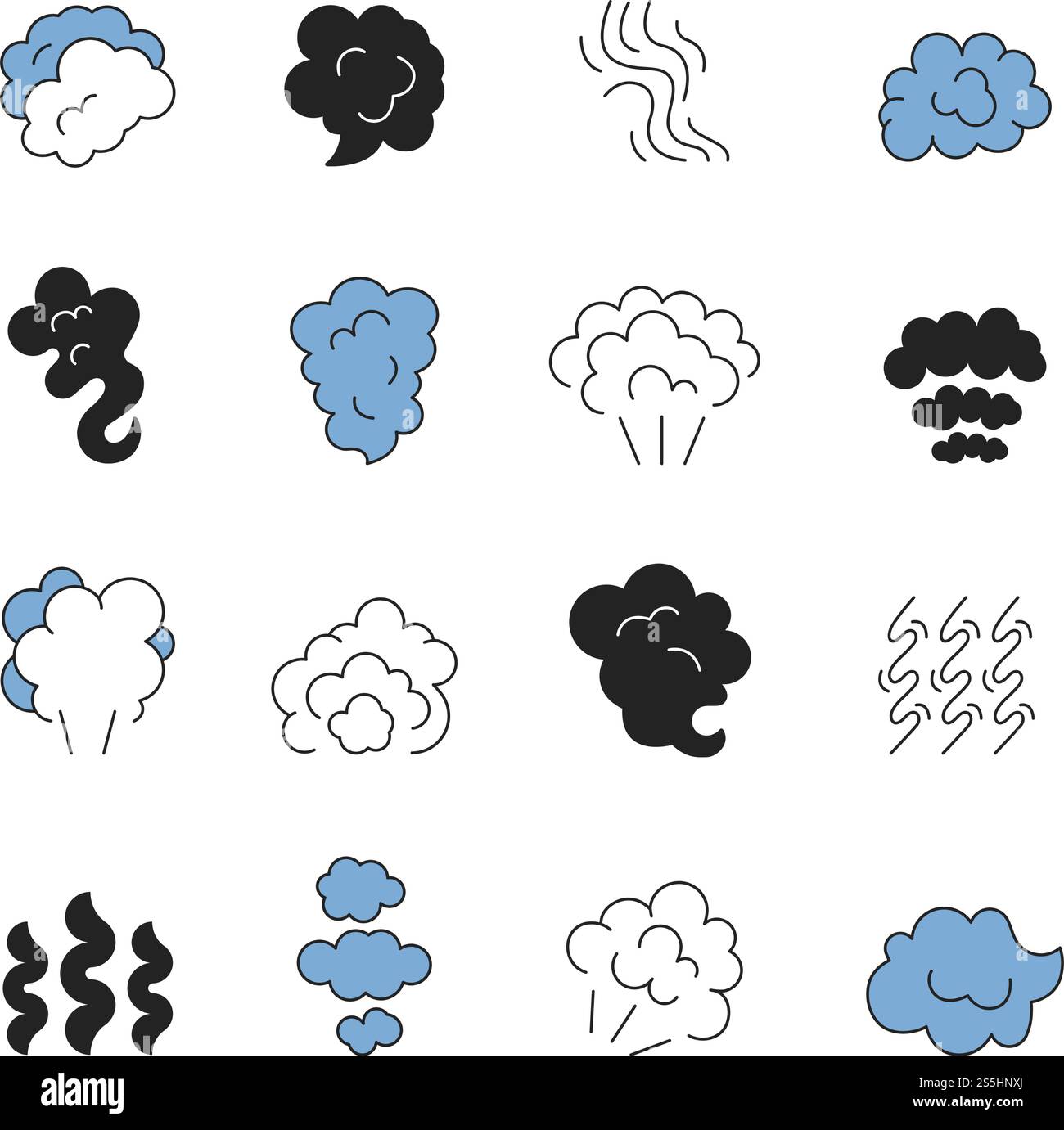 Steam line symbols. Smell of cooking food vapour smoke outline vector ...