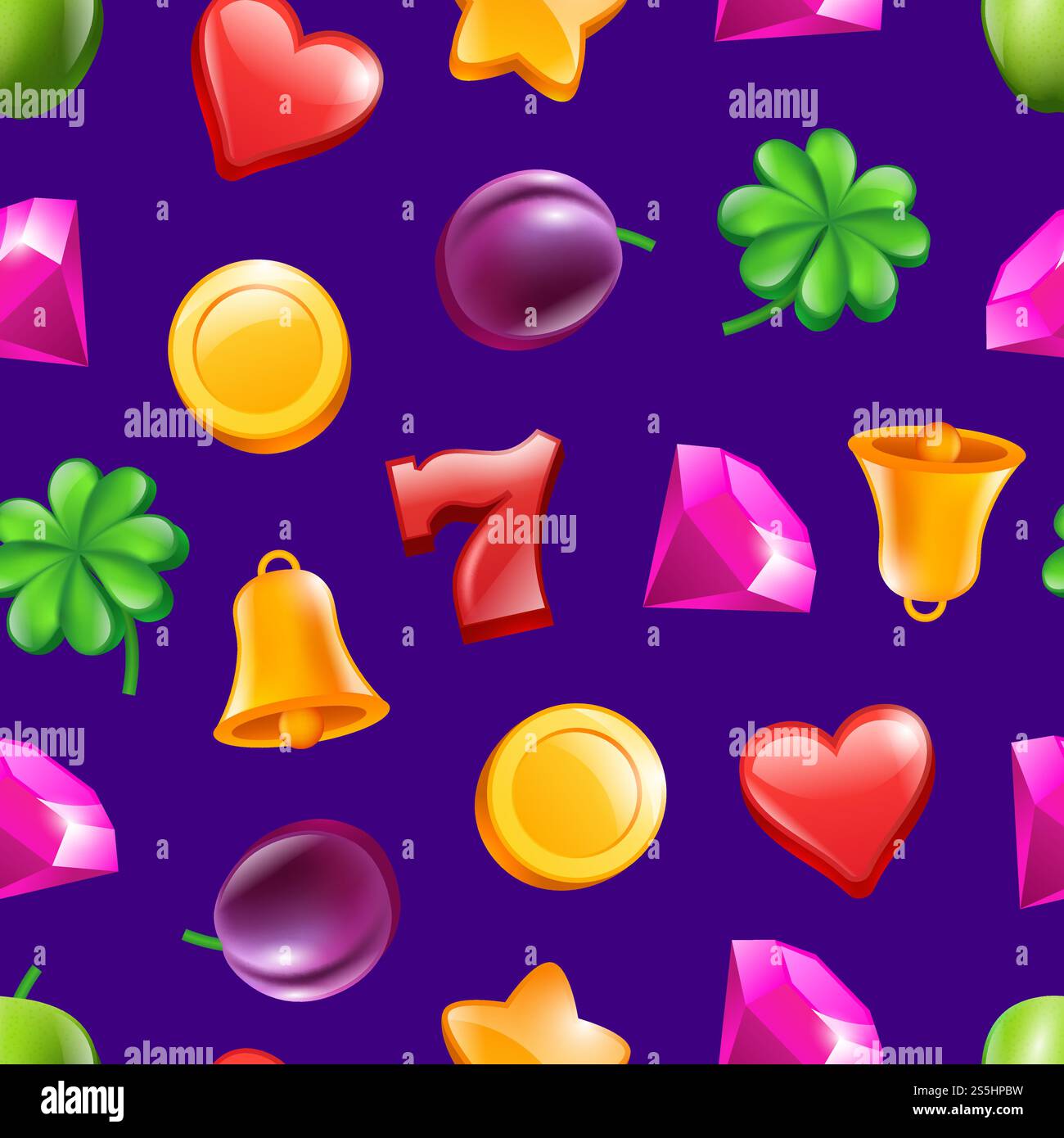 Vector realistic casino symbols pattern or background illustration ...