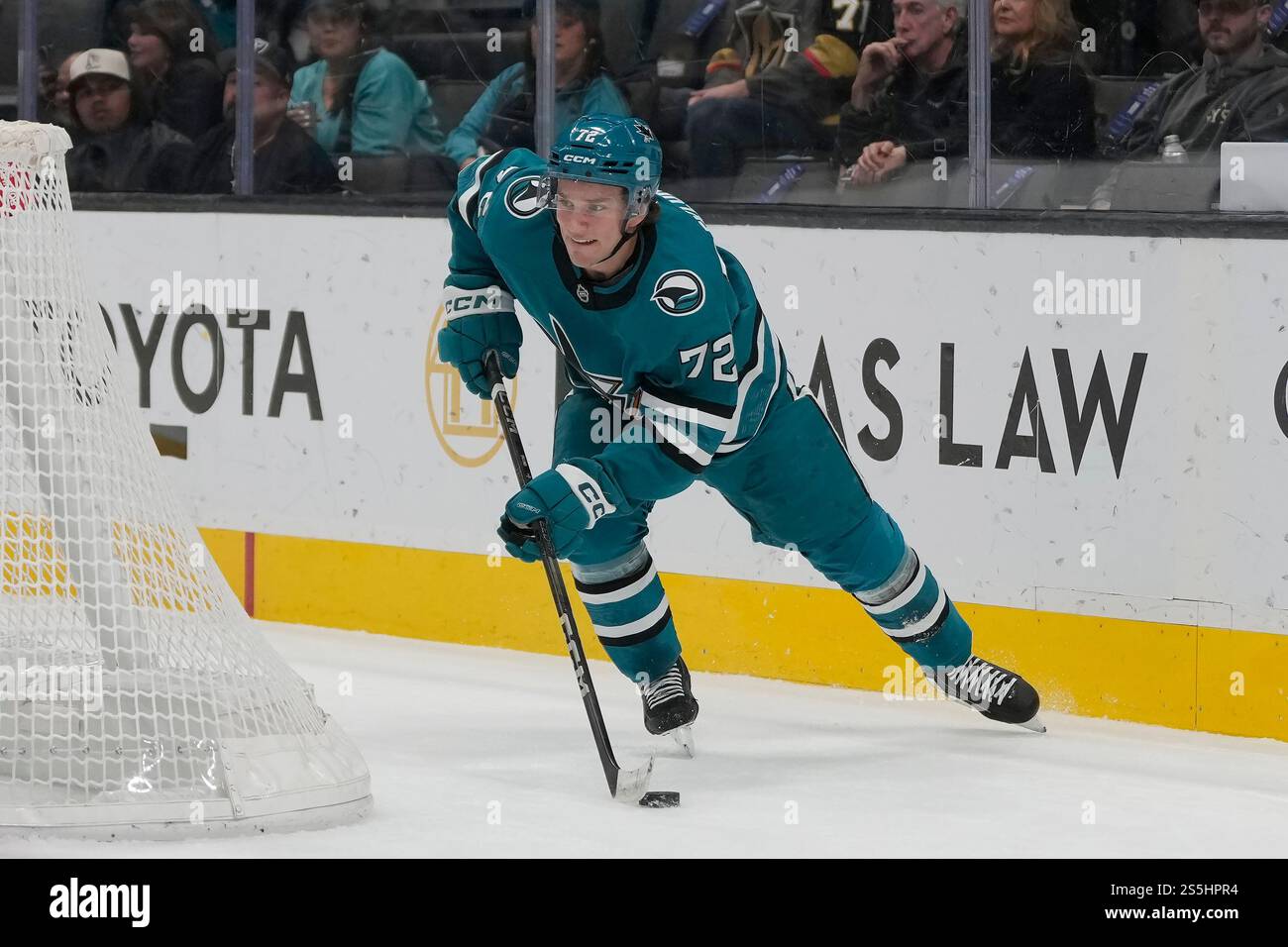 San Jose Sharks left wing William Eklund (72) during an NHL hockey game ...