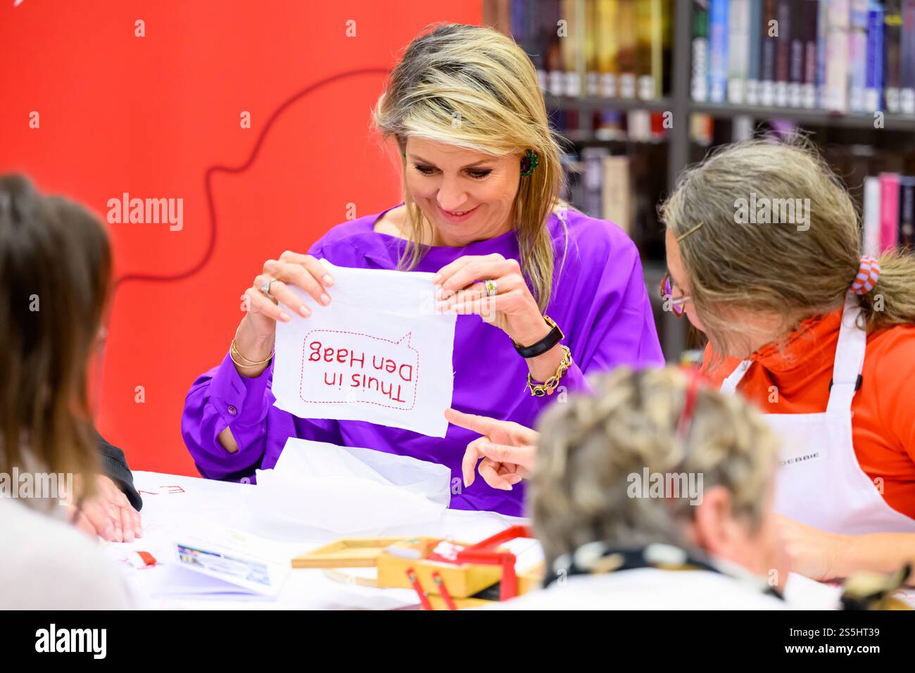 Queen Maxima at the community art project Thuis in The Hague by the ...