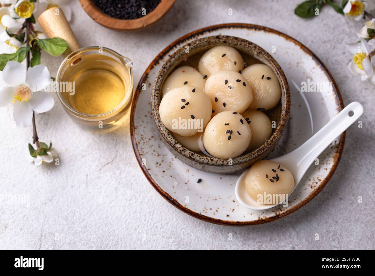 Tang yuan rice dumpling balls for Chinese lunar New year celebration ...