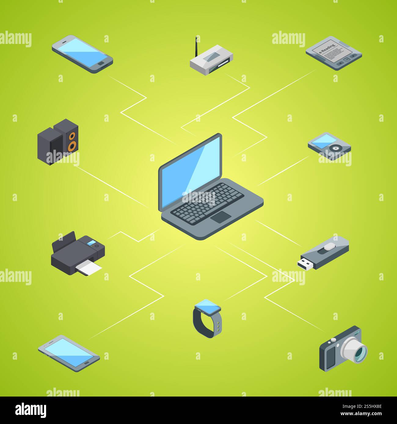 Vector isometric gadgets icons infographic concept illustration. Gadget device electronic ...
