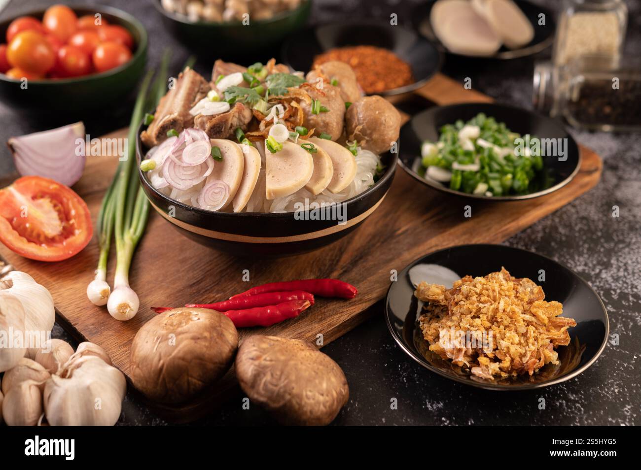 Guay Jap, meatballs, Vietnamese Pork Sausage and Pork bone, Thai food ...