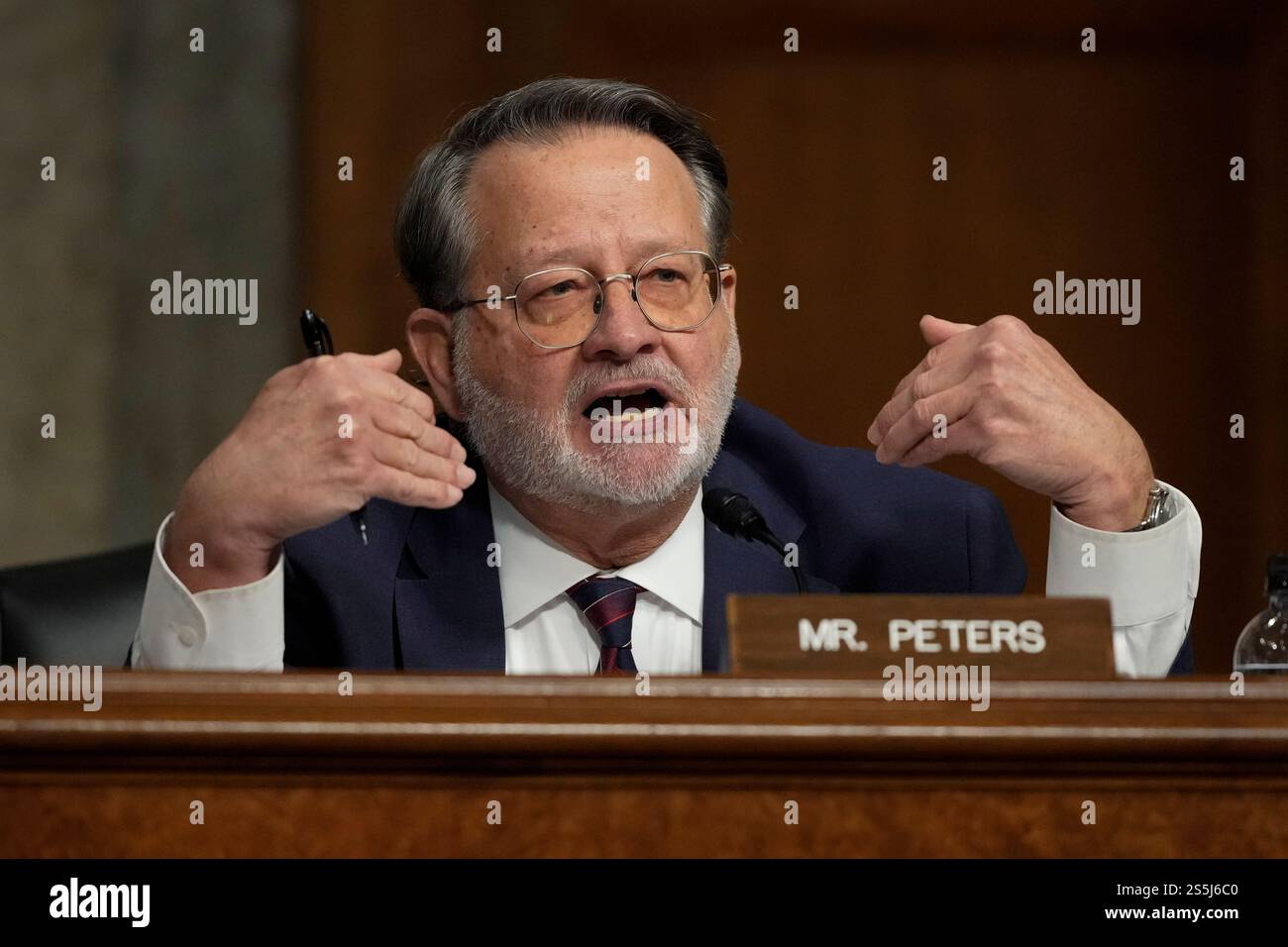 FILE - Sen. Gary Peters, D-Mich., speaks during the Senate Armed ...