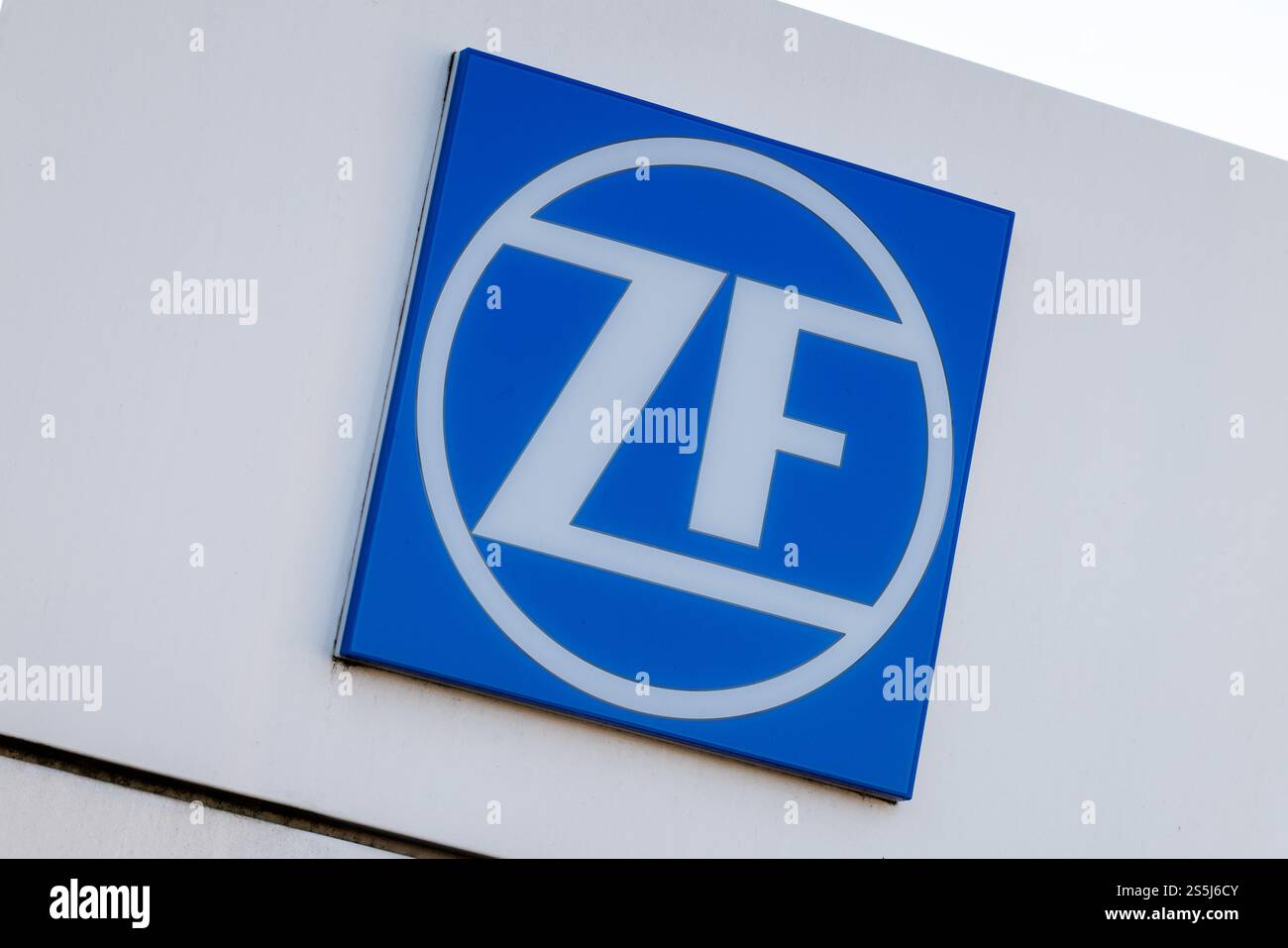 Schweinfurt, Germany. 13th Jan, 2025. The ZF logo can be seen on a ...