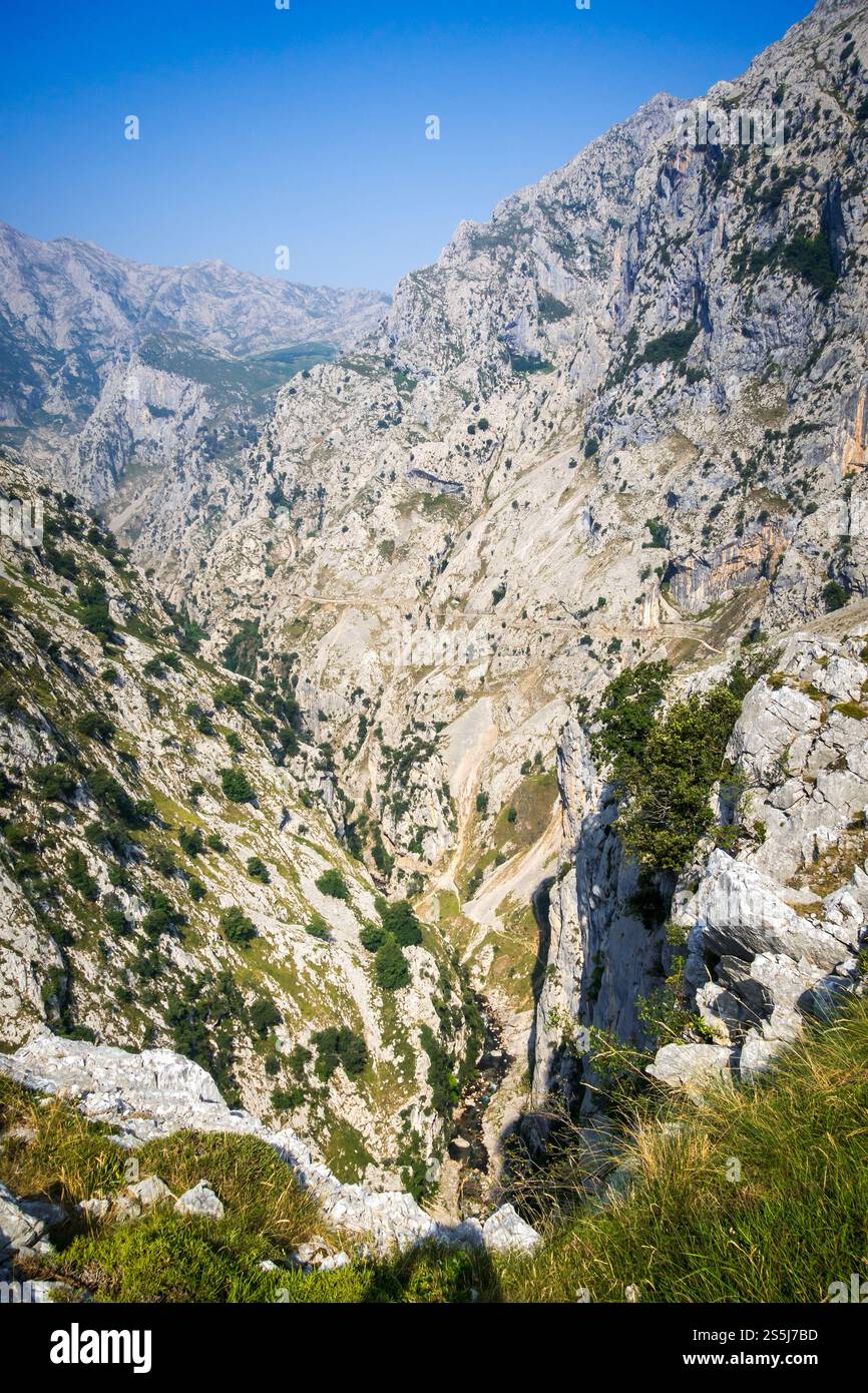 Cares trail - ruta del Cares - in Picos de Europa canyon, Asturias ...
