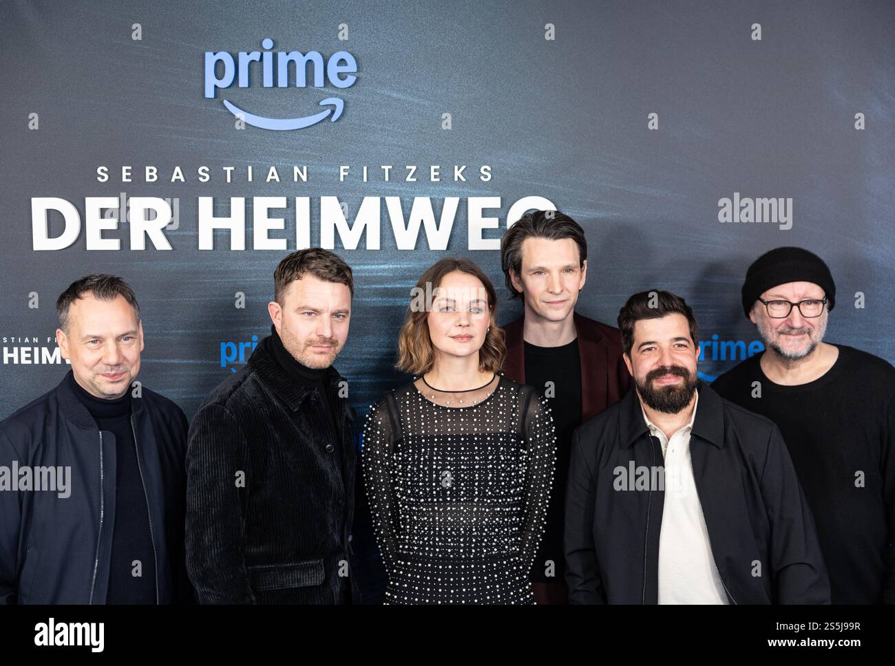 14 January 2025, Berlin: Author Sebastian Fitzek (l-r) and actors ...