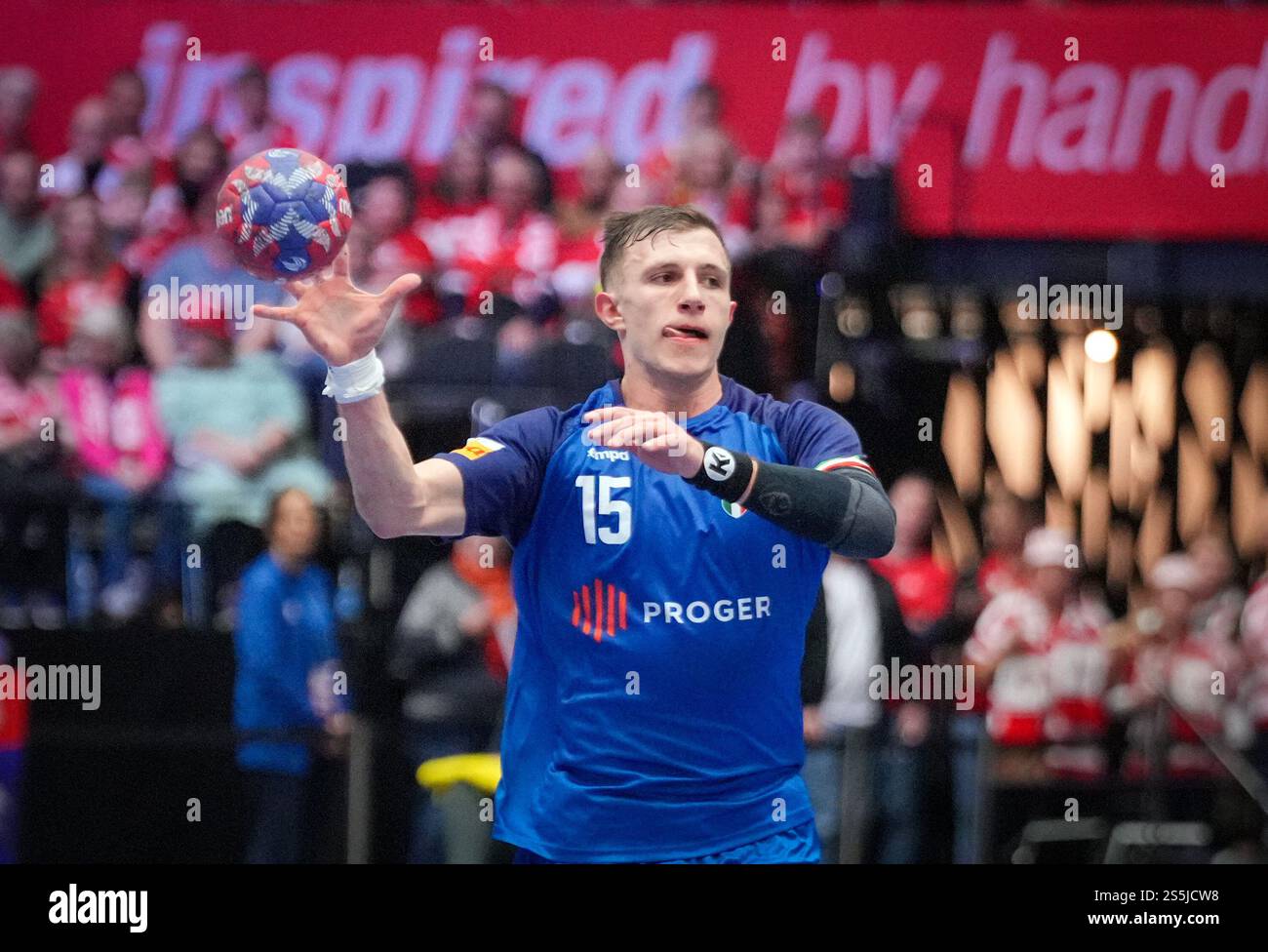 14 January 2025, Denmark, Herning: Handball: World Championship, Italy ...