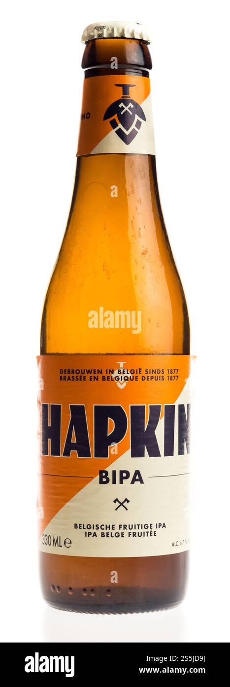 Bottle of Belgian Hapkin BIPA beer isolated on white background Stock ...
