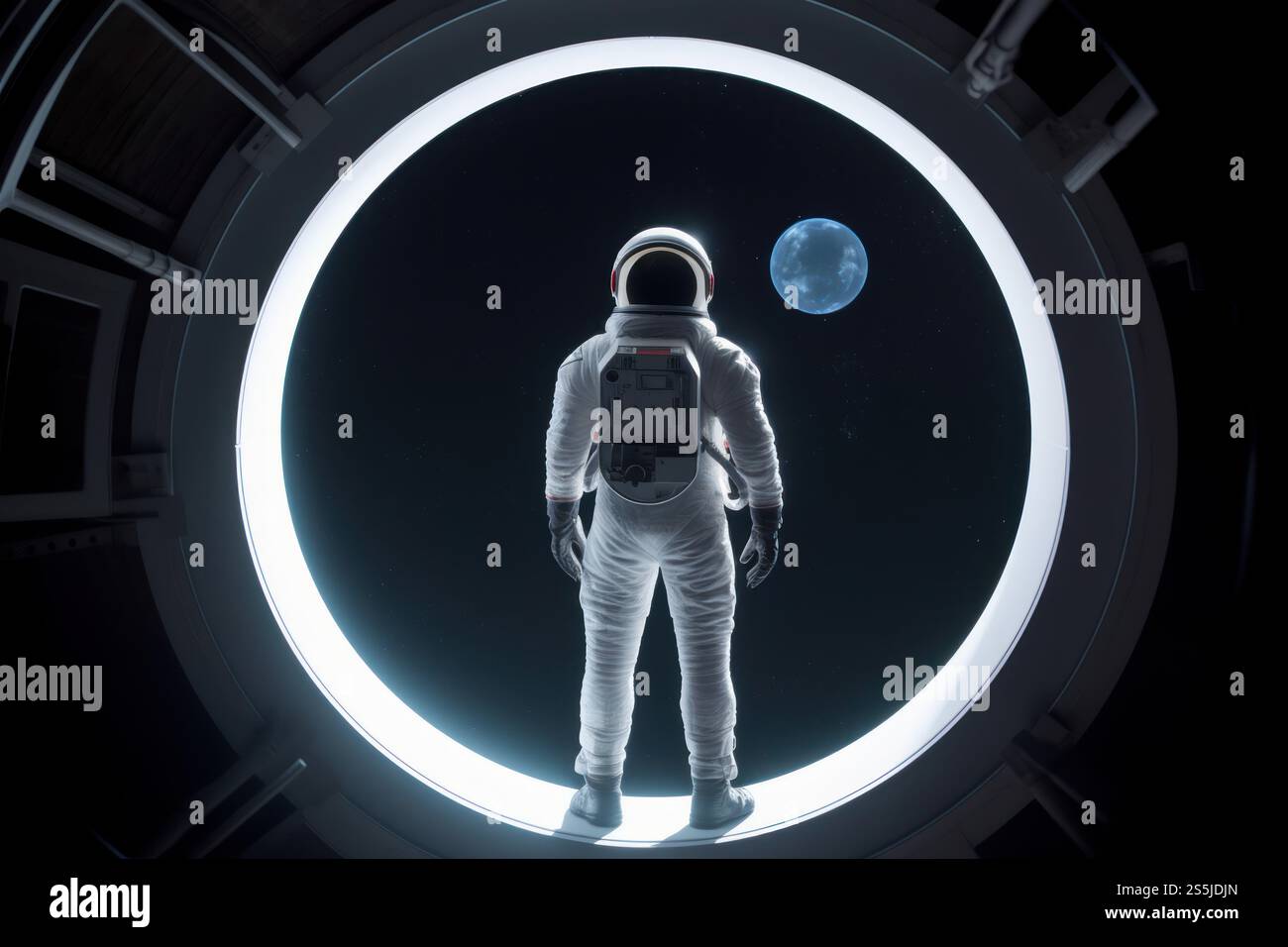 Spaceman in spacesuit in future. Cosmos man. Generate Ai Stock Photo ...