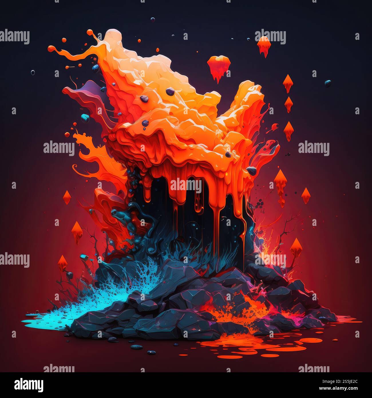 effect lava splash vfx game ai generated. animation liquid, motion ...