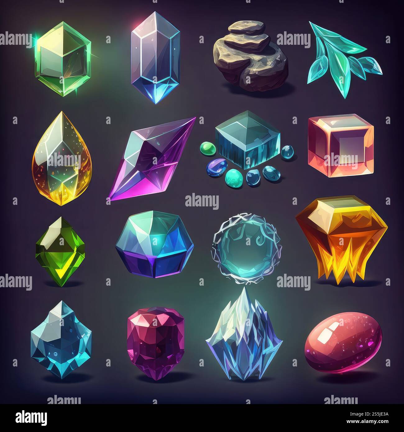 background game crystal gem ai generated. design jewelry, blue gui ...