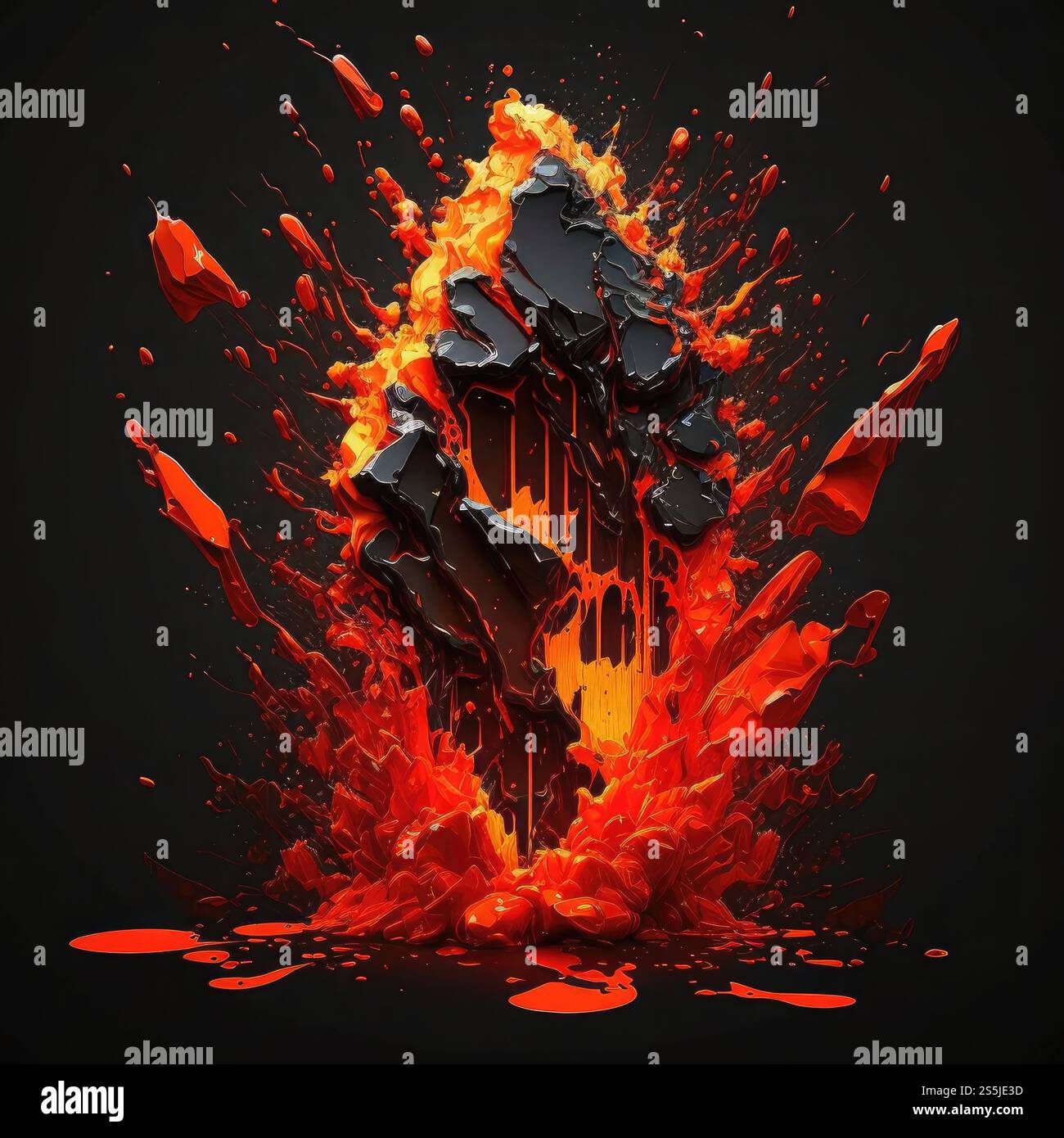 motion lava splash vfx game ai generated. sprite fire, frame explosion ...