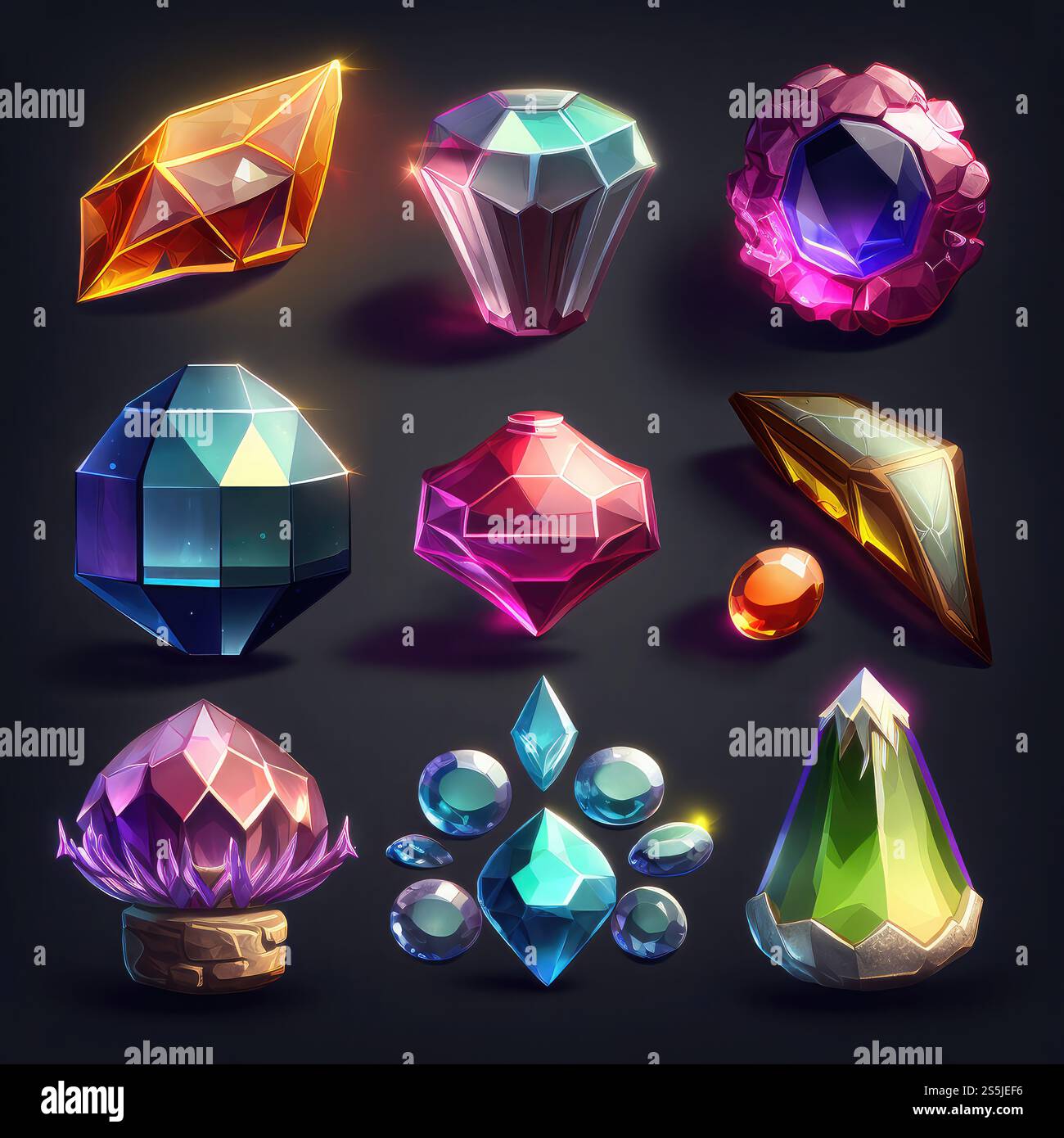 background game crystal gem ai generated. design jewelry, blue gui ...