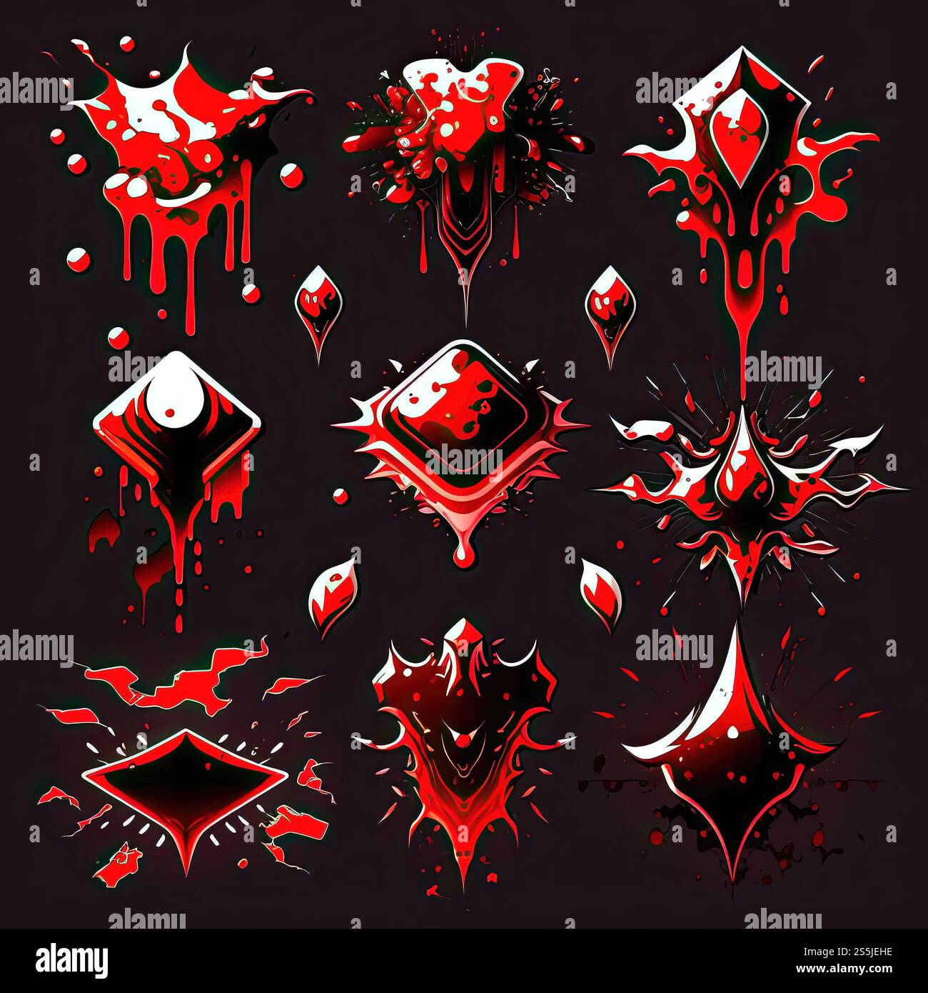 grunge blood splash vfx game ai generated. spot spill, liquid design ...